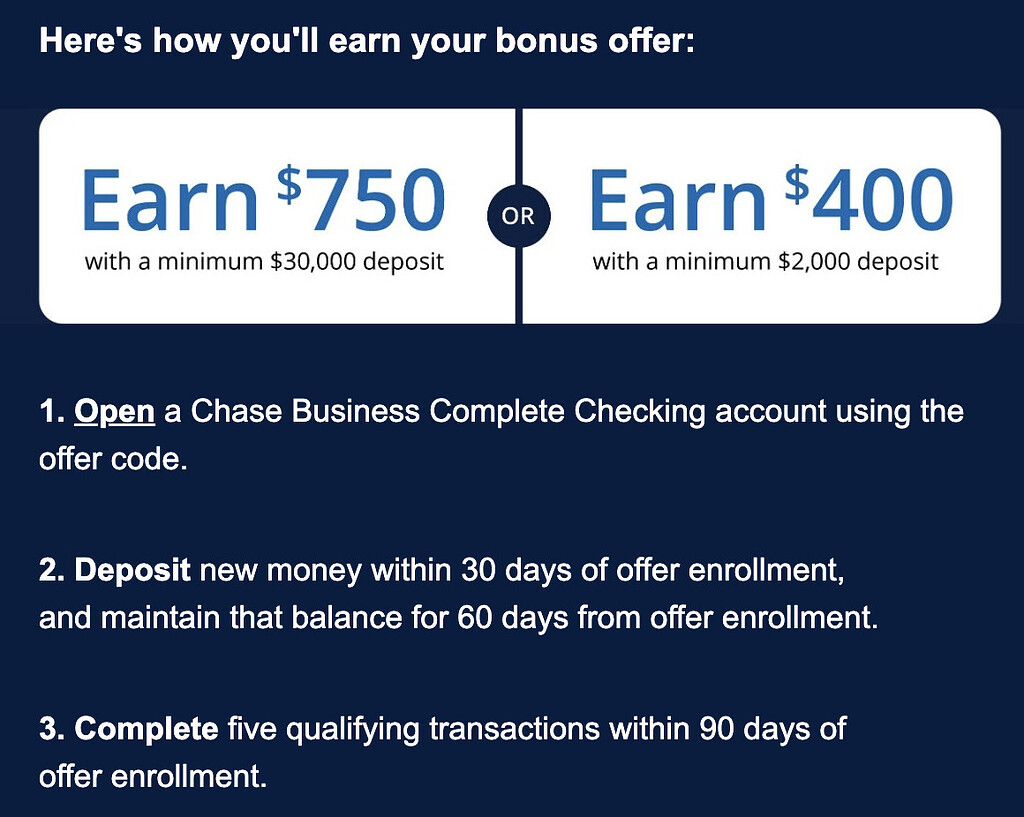 chase business checking account最新奖励（开户奖励$400/$750） - 玩卡 - 美卡论坛