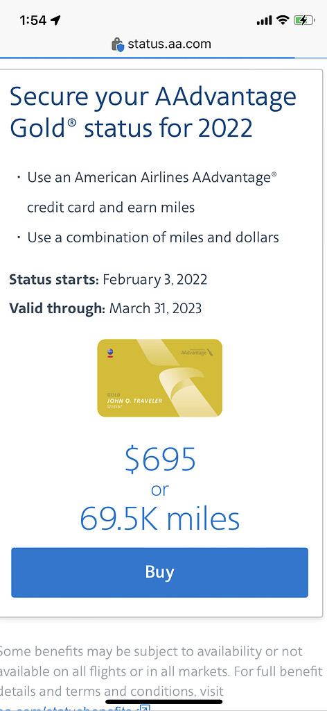 AA Gold Status直接买 - 航空常旅客 - 美卡论坛