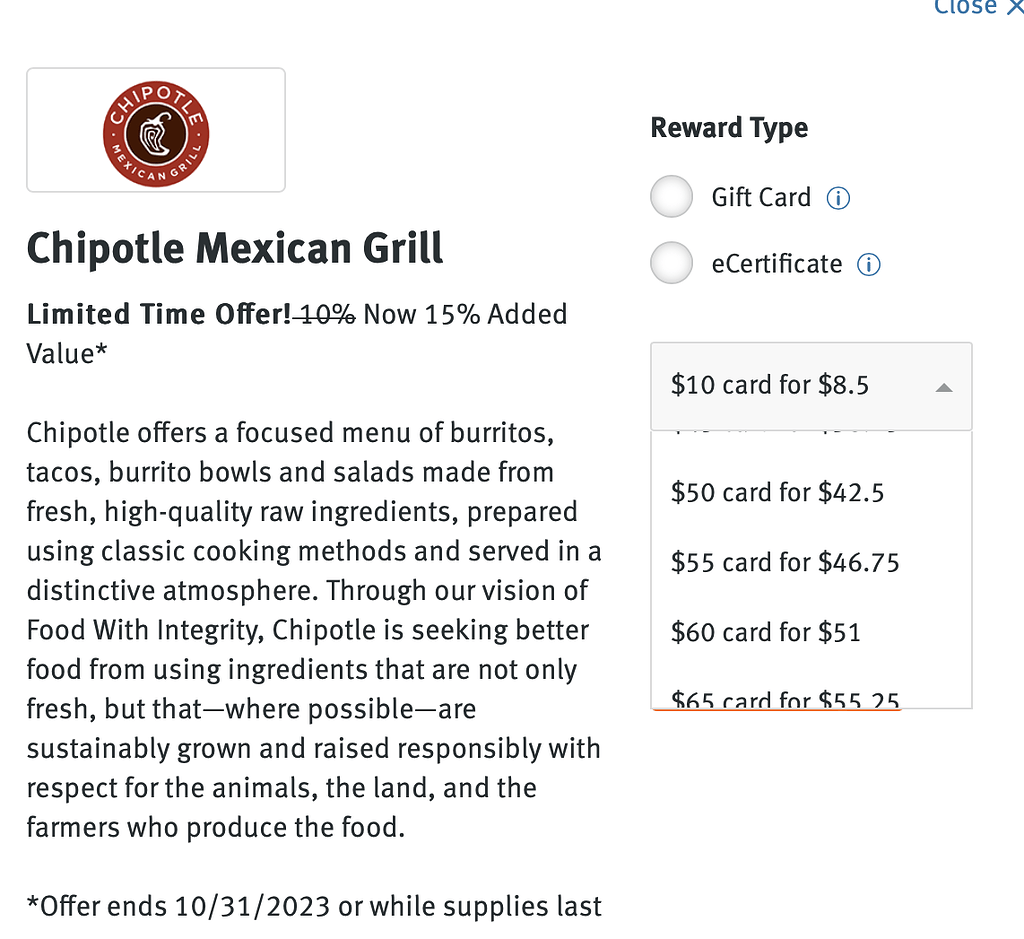 [Limited Time Offer] Discover cashback 兑换 Chipotle 15% discount - 玩卡 - 美卡论坛