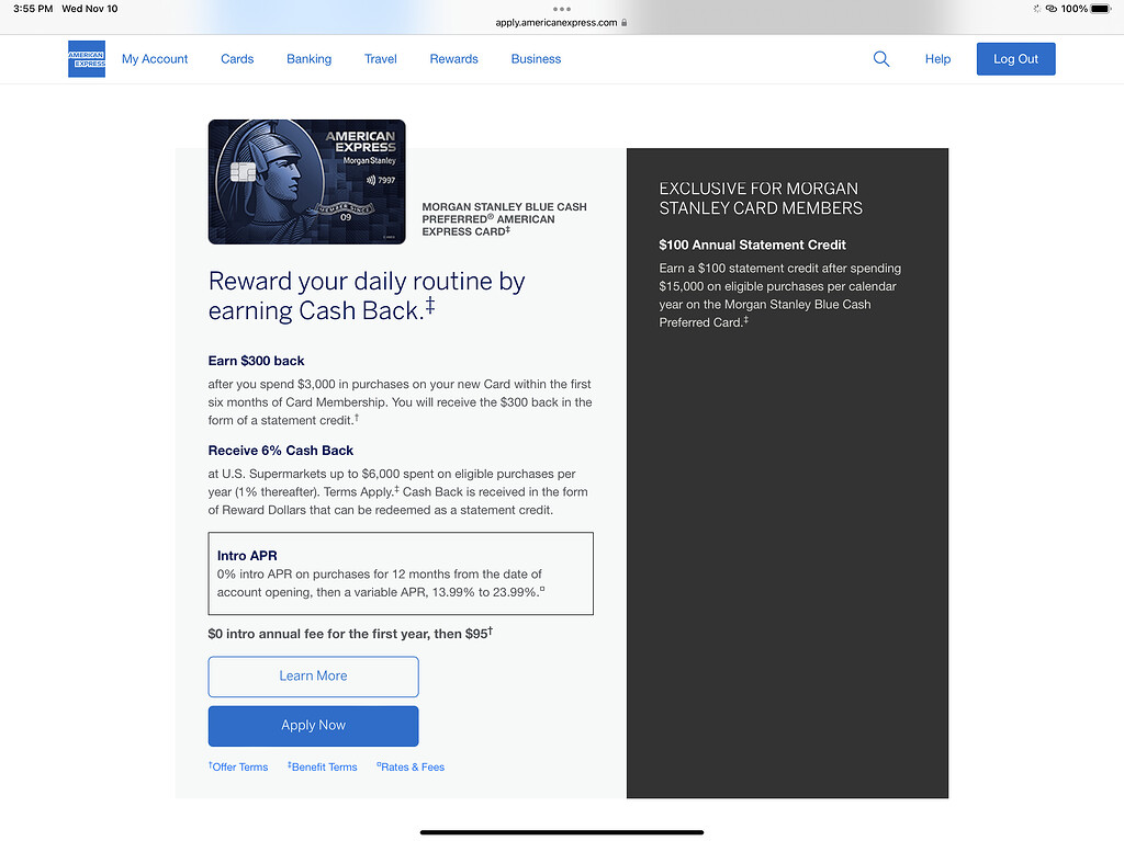 Amex新卡：Morgan Stanley版本的AmEx BCP - 信用卡 - 美卡论坛