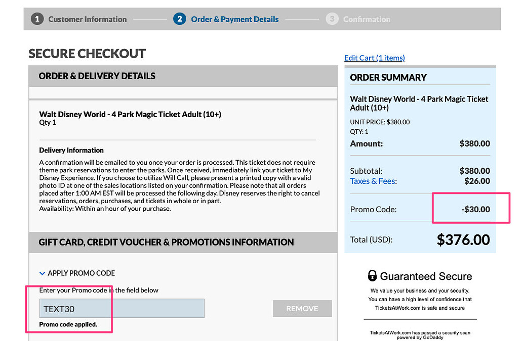 TicketsAtWork挂壁code减30买主题公园门票 - 购物折扣 - 美卡论坛