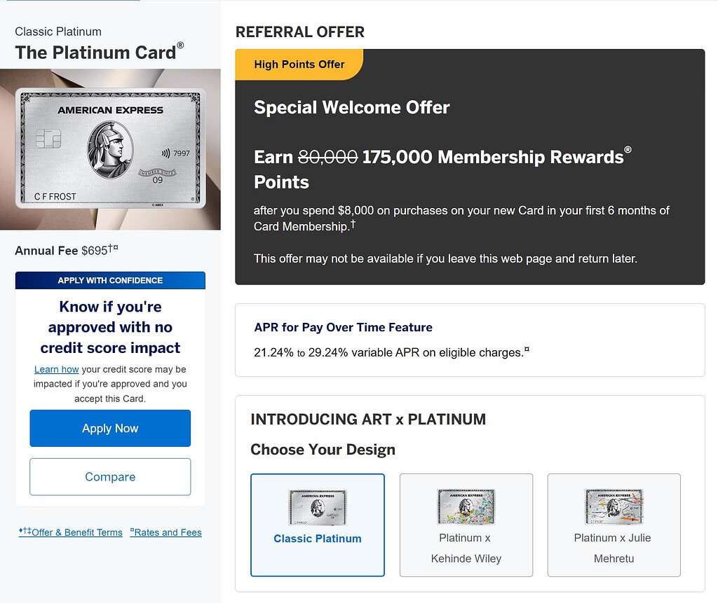 AmEx Platinum 175k refer 链接专贴2024 - Refer专区 - 美卡论坛