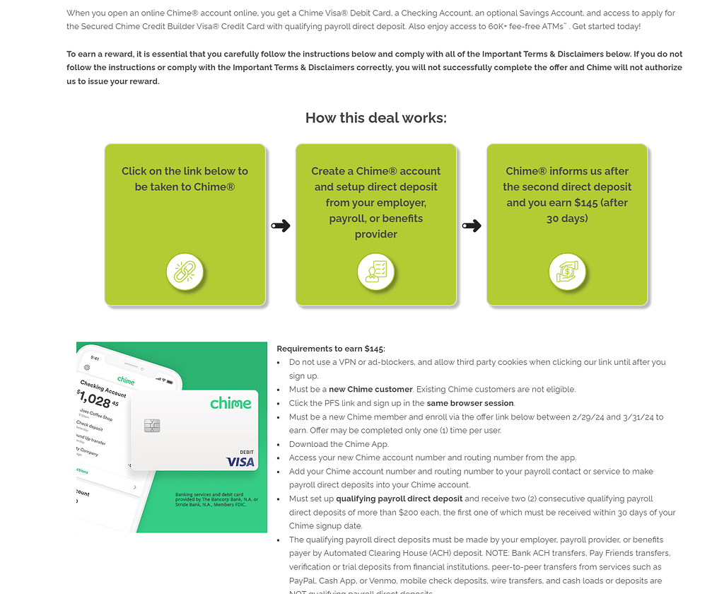 [Targeted] PFS Buyers Club Chime Account Offer $145 - 银行账户 - 美卡论坛