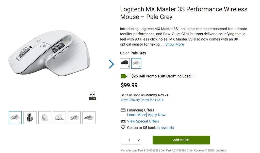 Dell 罗技MX 3S鼠标又上架了 - 电子产品 - 美卡论坛