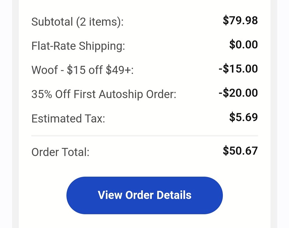 [已解决]Chewy下单金额和最后invoice不符，差0.02刀导致没触发信用卡offer - 玩卡 - 美卡论坛
