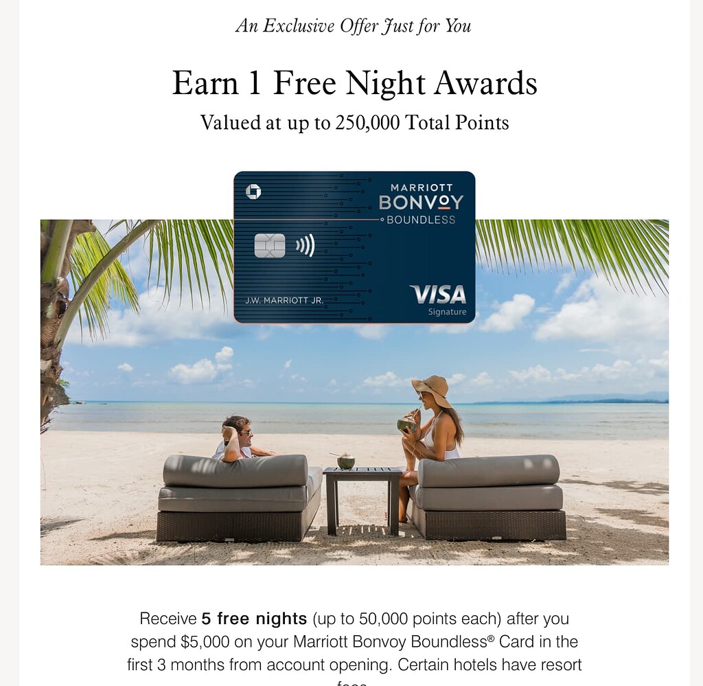 【Updated: 已过期】【万豪5FN】Chase Marriott Bonvoy Boundless 5FN开卡奖励回归 - 信用卡 - 美卡论坛