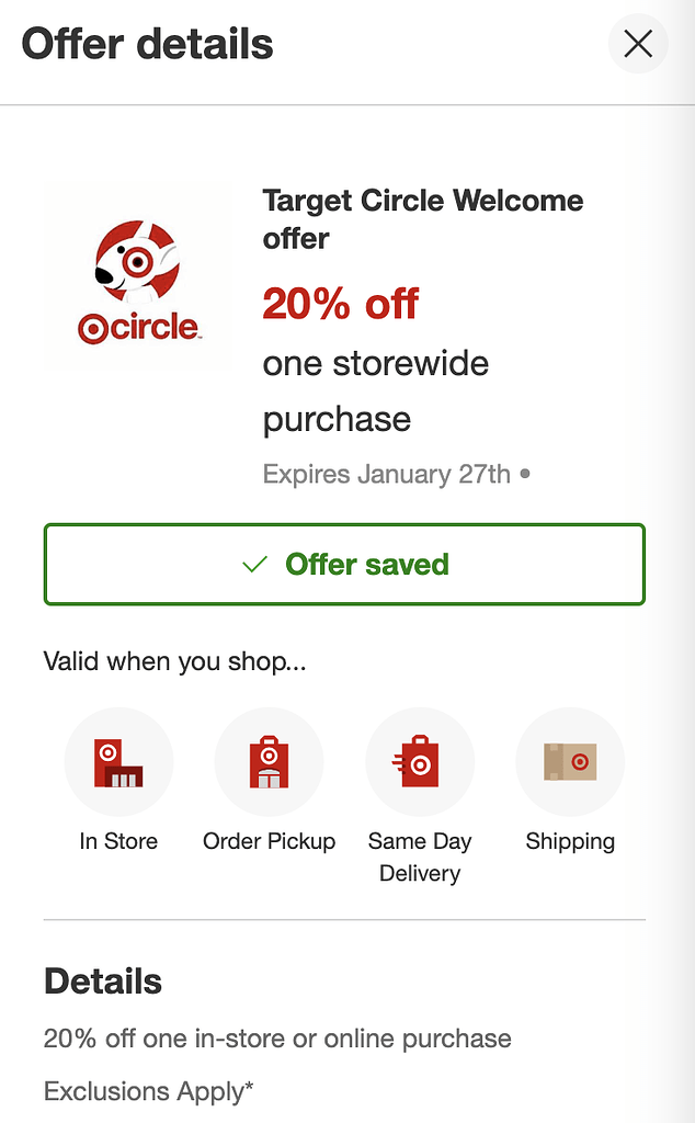 【2024/7复活 学生&教师折扣【DEAD】可叠加】Target circle coupon: 20% off one storewide ...