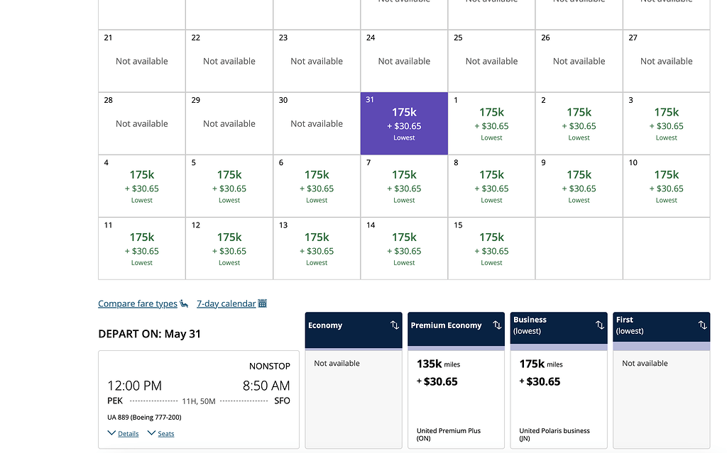 PEK-SFO直飞商务175k，是不是可以先订上个位置 (UA账户里程>175k，家长有直飞需求) - 来美机票 - 美卡论坛