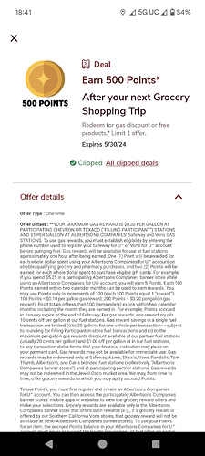 Safeway 500 rewards points for any grocery purchases - 购物折扣 - 美卡论坛