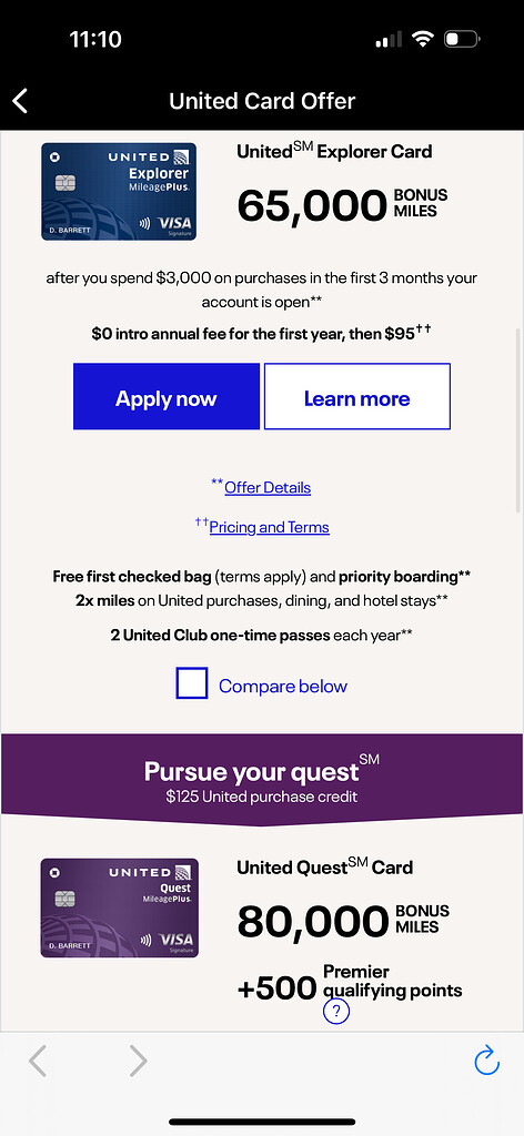 Chase UA 系列貌似更新了开卡奖励 - 玩卡 - 美卡论坛