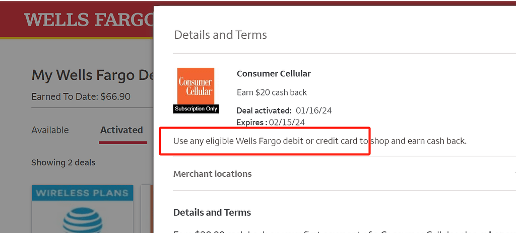 wells fargo的merchant offer是不跟卡的,是账号里所有的卡都可以用吗? - 信用卡 - 美卡论坛