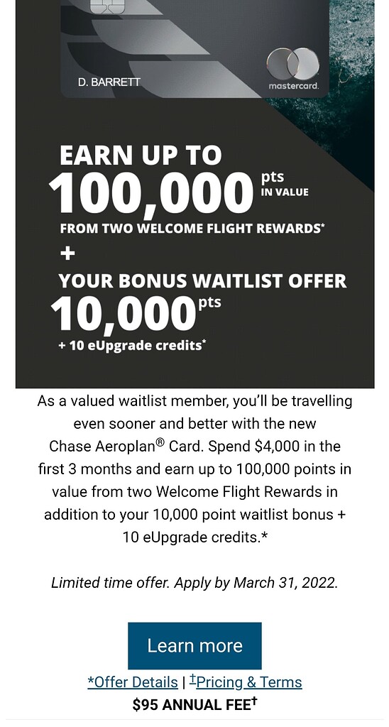 Chase AC的waitlist offer延期了 - 玩卡 - 美卡论坛