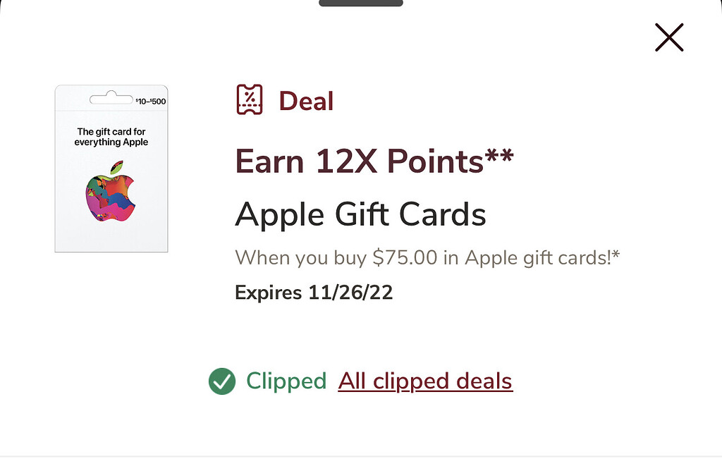 Safeway apple gc 12x rewards - 玩卡 - 美卡论坛