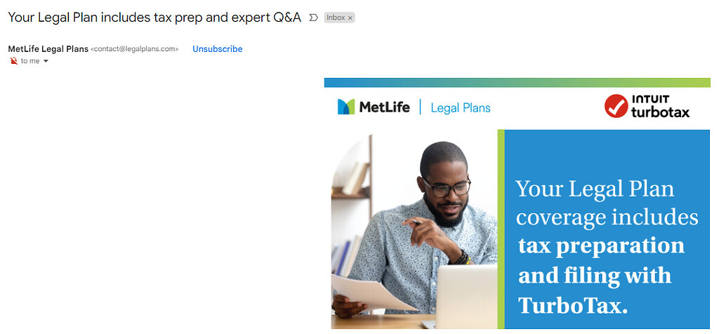 Metlife legal plan送turbotax premium + state tax - 税务 - 美卡论坛