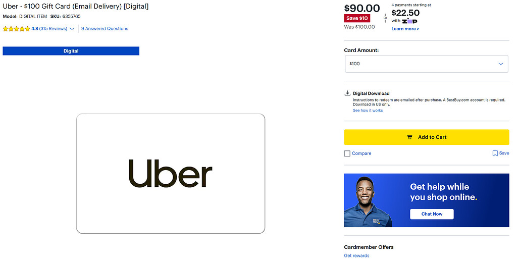 Bestbuy Uber GC 100-10 - 信用卡 - 美卡论坛