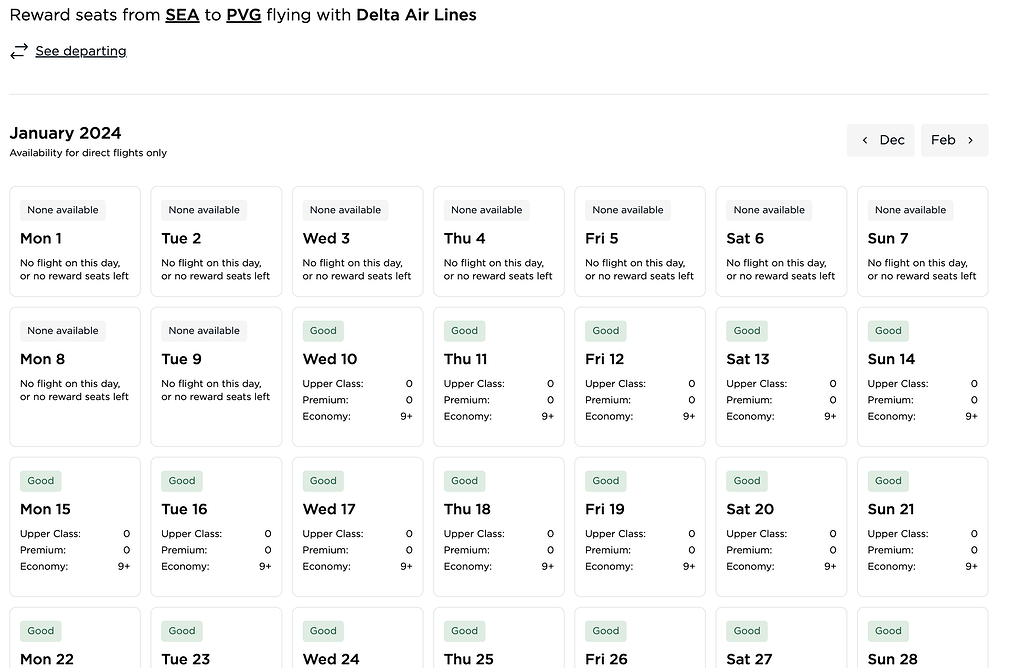 DL SEA PVG 里程票2024上半年经济舱全线放票 (VS 35k) - 旅行 - 美卡论坛