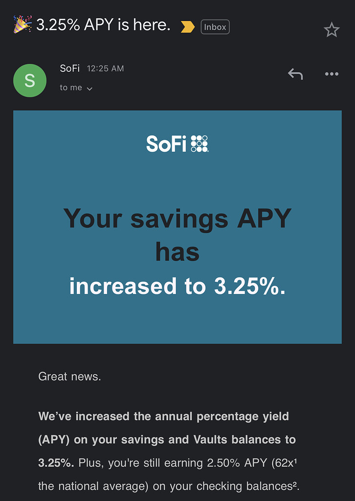 【3.16更新 Saving 4.0%了】SoFi Saving 3.25% APY - 银行账户 - 美卡论坛