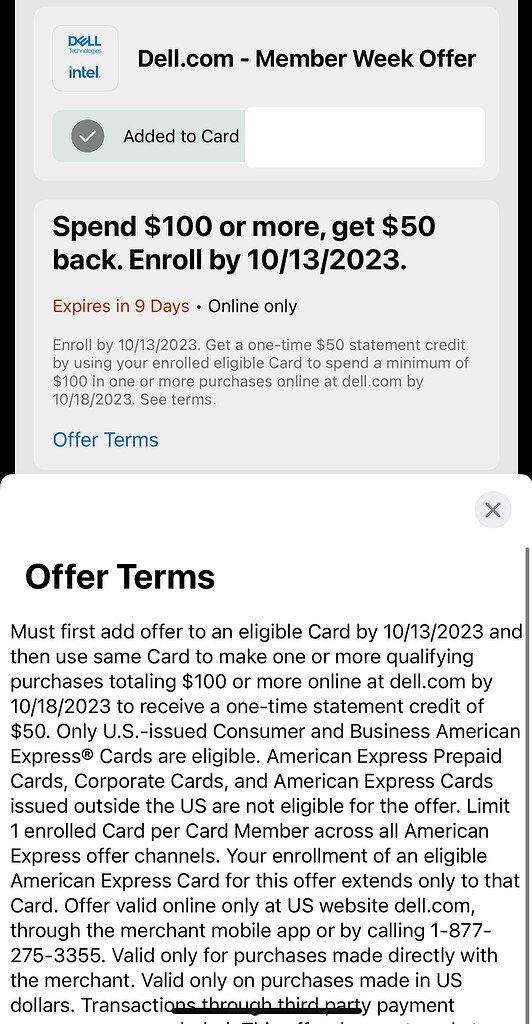 Amex member week offer - Dell $100-$50（2023） - 第 52 页 - 败家 - 美卡论坛
