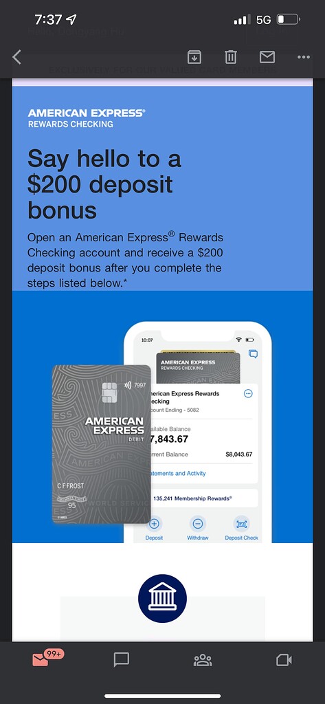 amex checking 5k 3个月给200 - 玩卡 - 美卡论坛