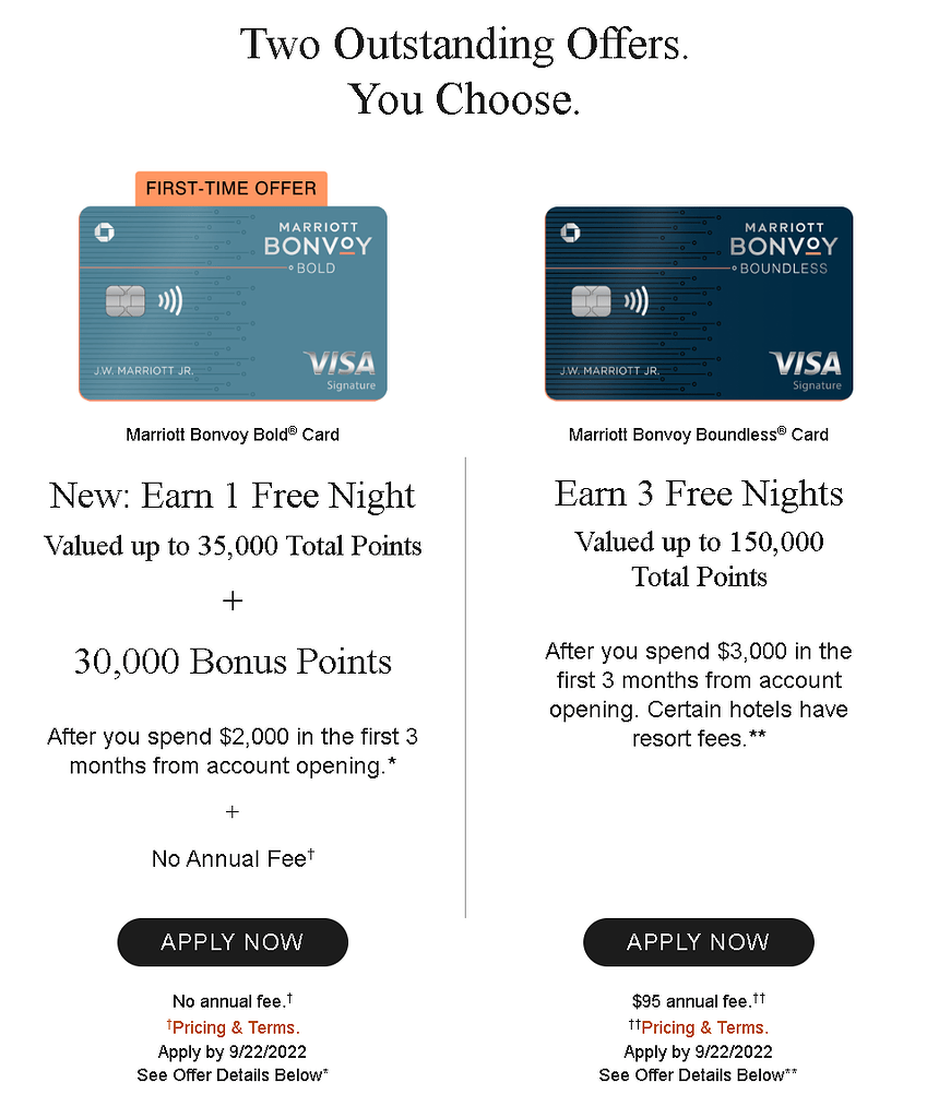 收到了Marriott Bonvoy两张卡的email offer - 信用卡 - 美卡论坛