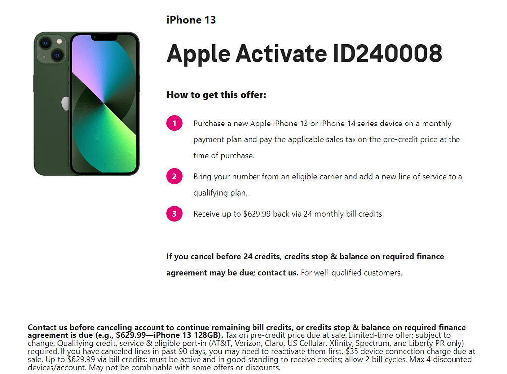 T-Mobile iPhone 13 仅需付tax (Switch to T-Mobile) - 败家 - 美卡论坛