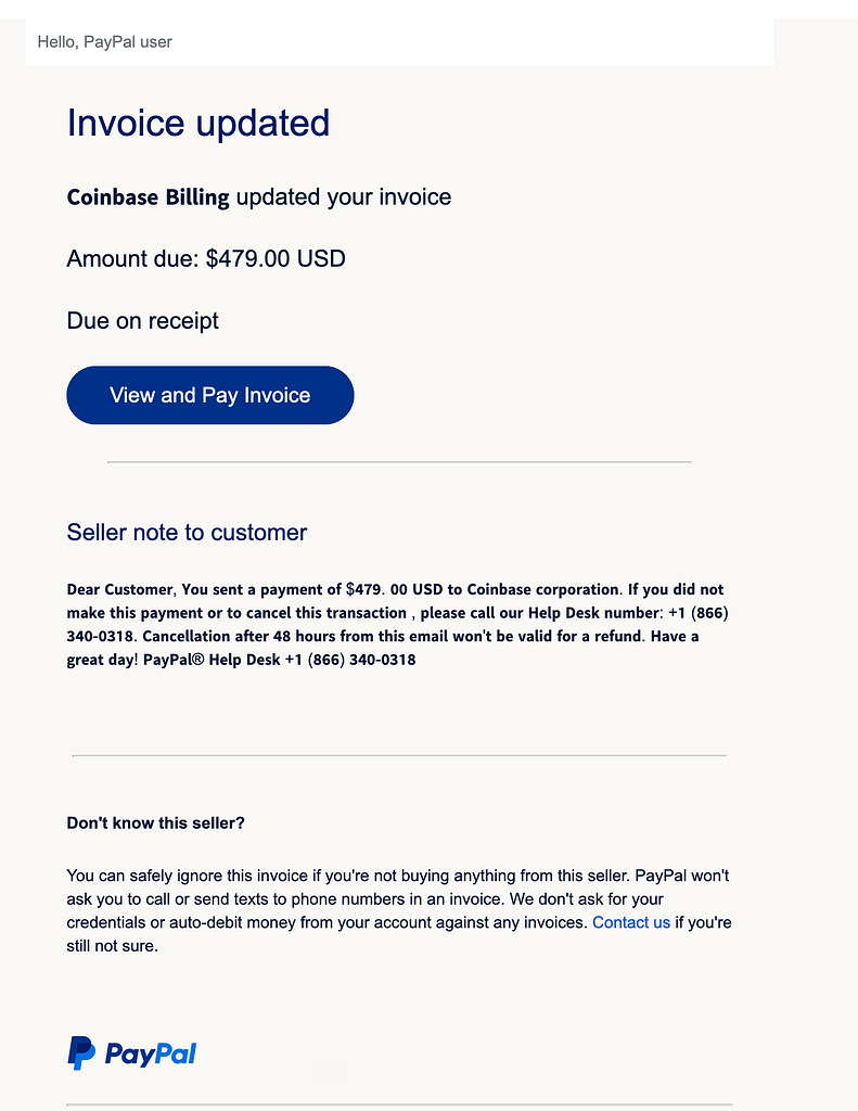 Coinbase Invoice 诈骗？ - 美卡论坛