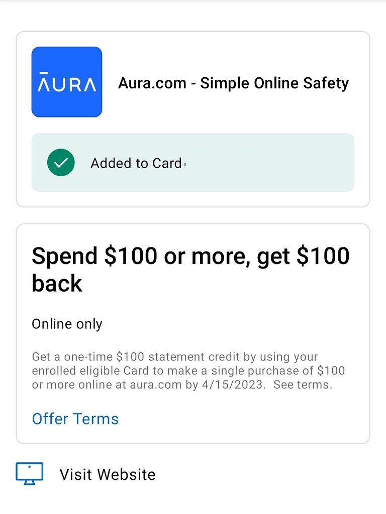 [Amex offer] Aura $100 -$100 - 信用卡 - 美卡论坛