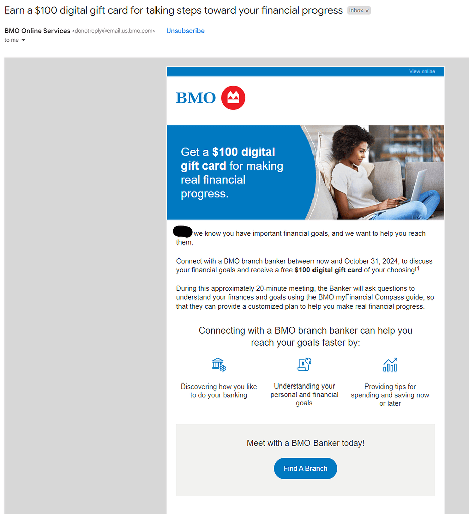 BMO: Earn a $100 digital gift card for taking steps toward your ...