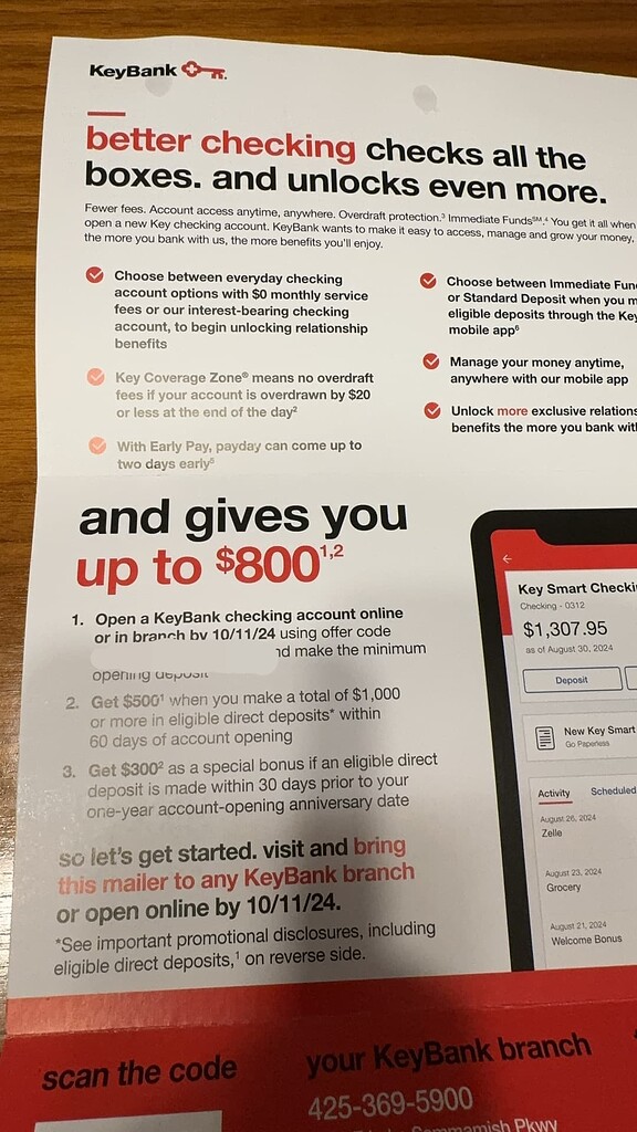 Keybank 800 checking bonus [mail offer] - 玩卡 - 美卡论坛