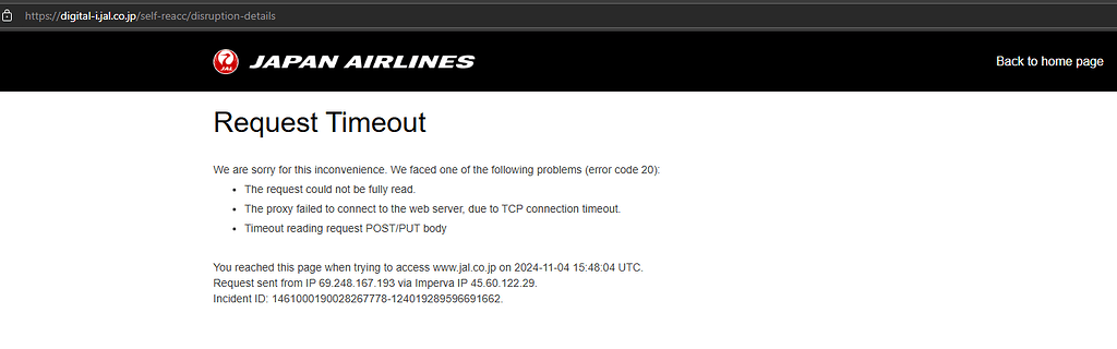 JAL官网manage booking一直request timeout - 航空常旅客 - 美卡论坛