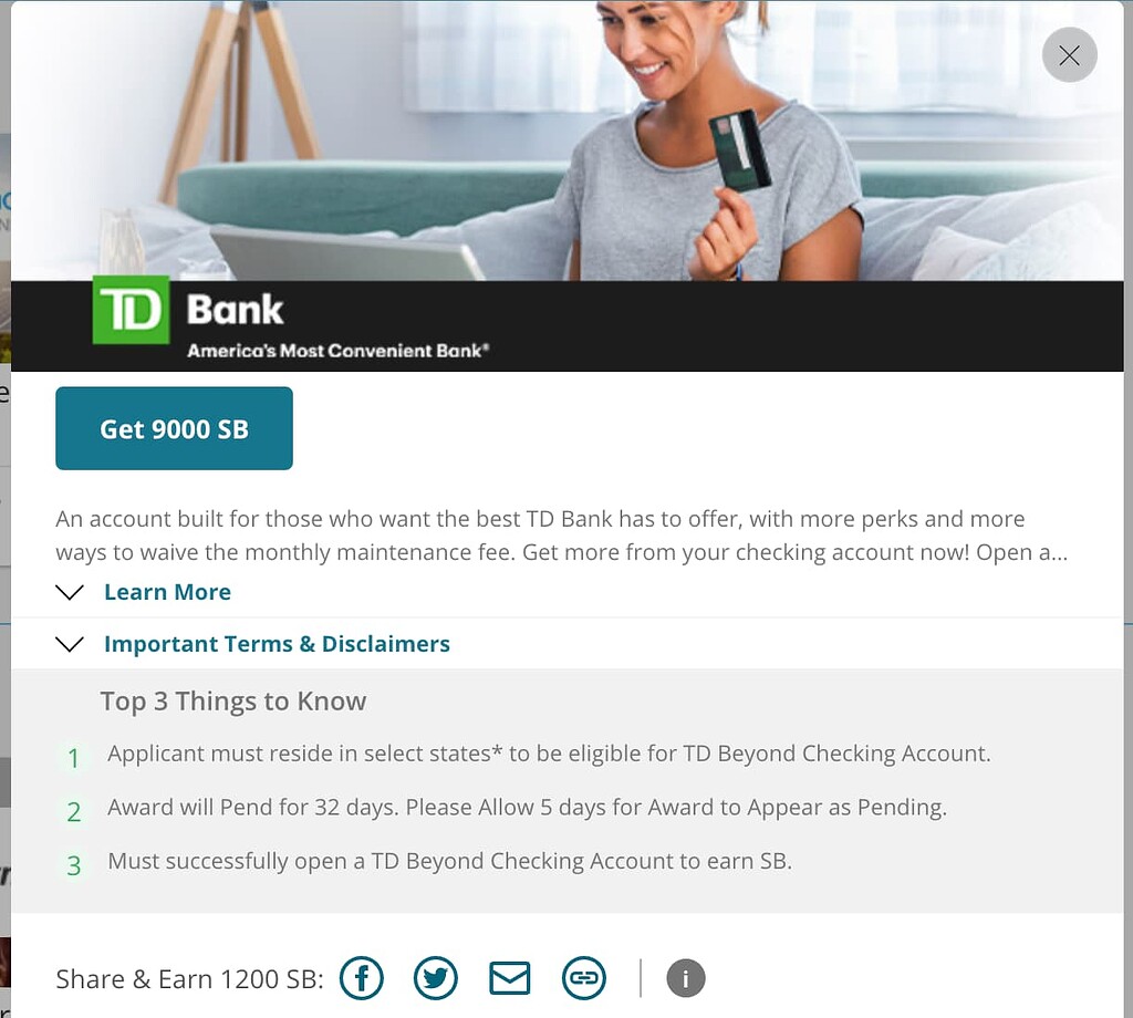 TD bank checking 400 bonus + 90 from swagbucks - 第 3 页 - 银行账户 - 美卡论坛
