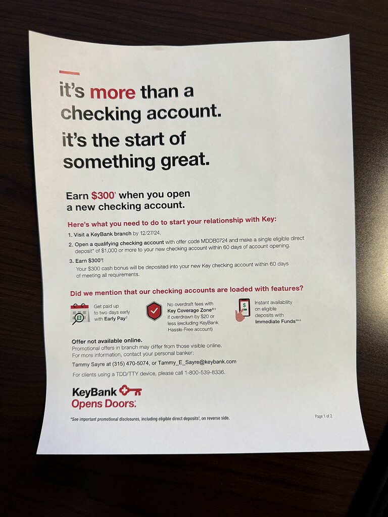 Keybank新账户$300Bonus - 银行账户 - 美卡论坛