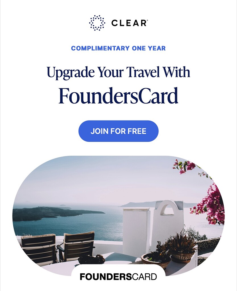 CLEAR又送一年的免费Founders Card - 信用卡 - 美卡论坛