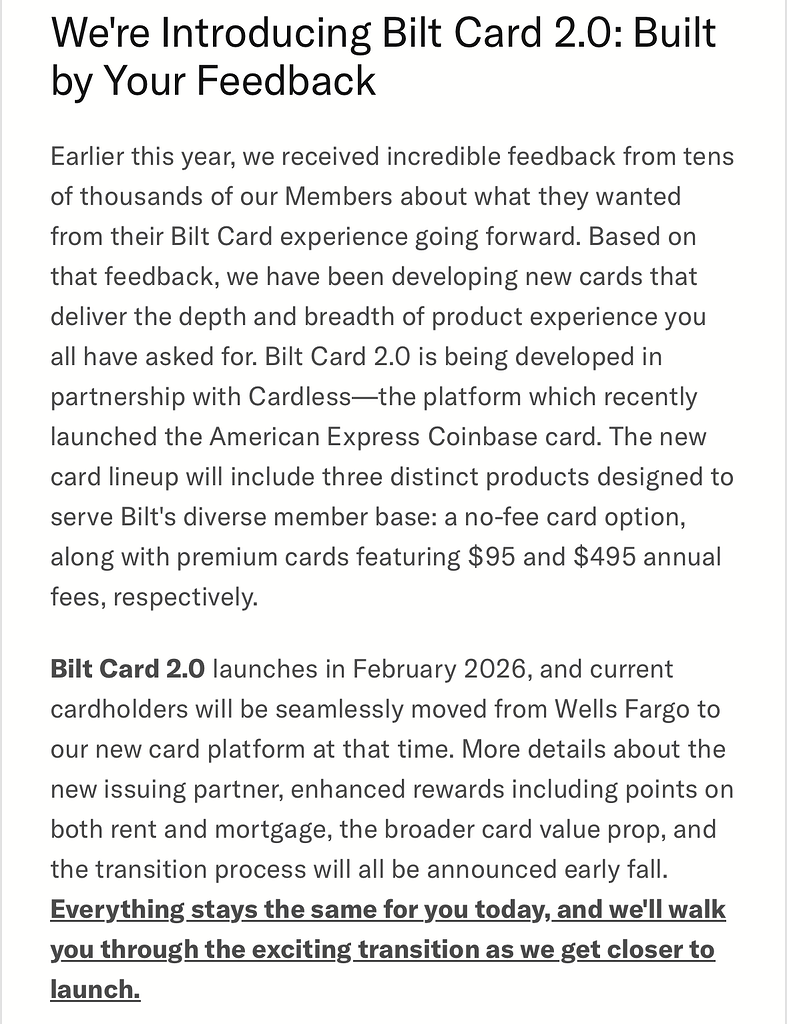 bilt 2.0也要涨价？一封来自简的信 - 玩卡 - 美卡论坛