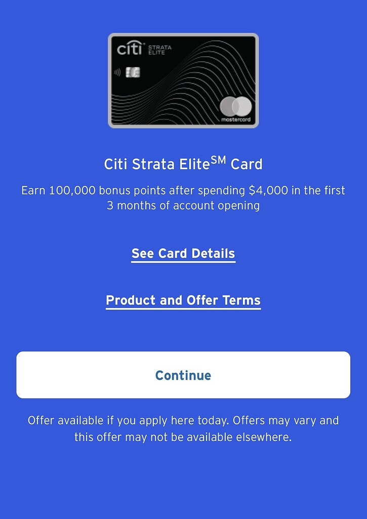 Citi Strata elite - new 100K apply link [又dead][4506警告] - 第 12 页 - 信用卡 ...