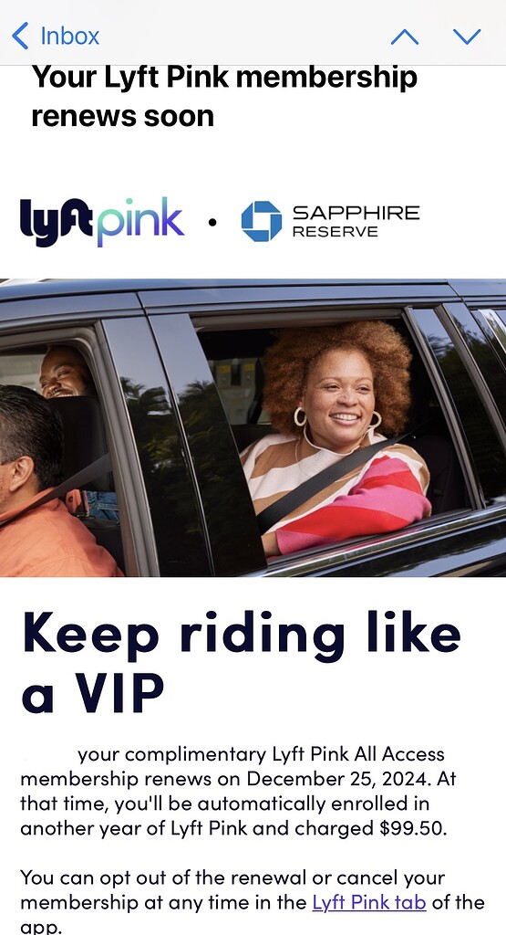 CSR给的Lyft Pink免费会员要结束了 - 信用卡 - 美卡论坛