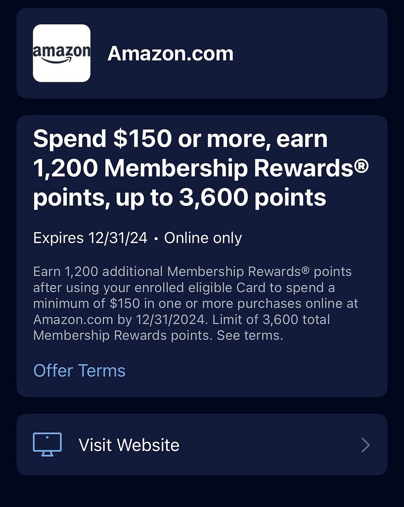 [2025/04/25] Amex Amazon消费$150给1200MR - 玩卡 - 美卡论坛