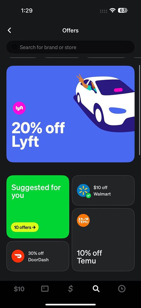 cash app多个offer 直接消费给10刀 walmart送10刀 doordash 30% 均可买礼卡 - 败家 - 美卡论坛