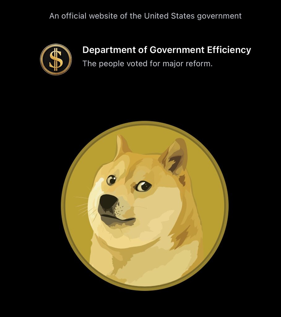 DOGE.gov 官网上线，采用狗狗币图标 - 加密货币 - 美卡论坛