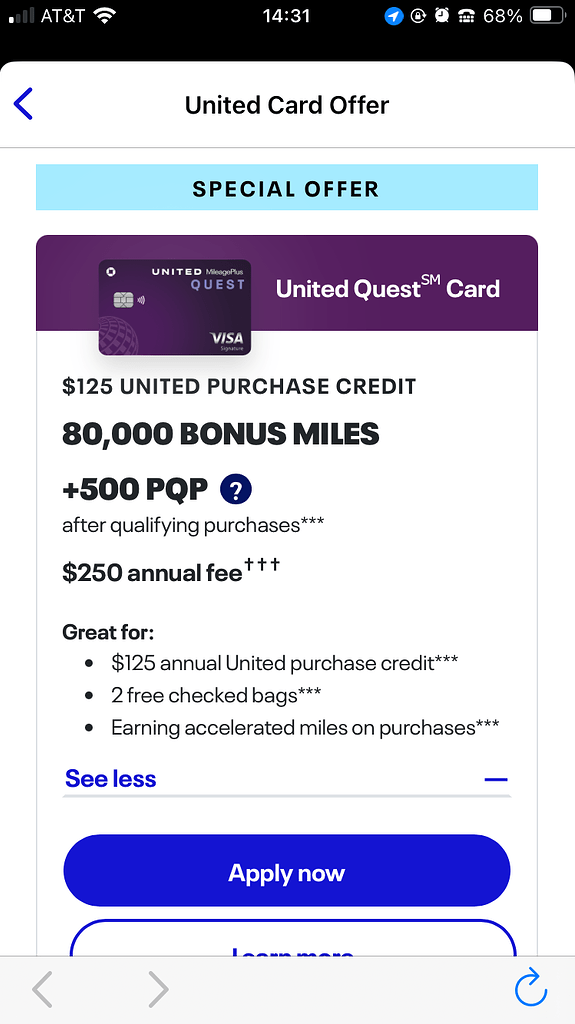 Chase UA Quest APP 80k sub - 信用卡 - 美卡论坛
