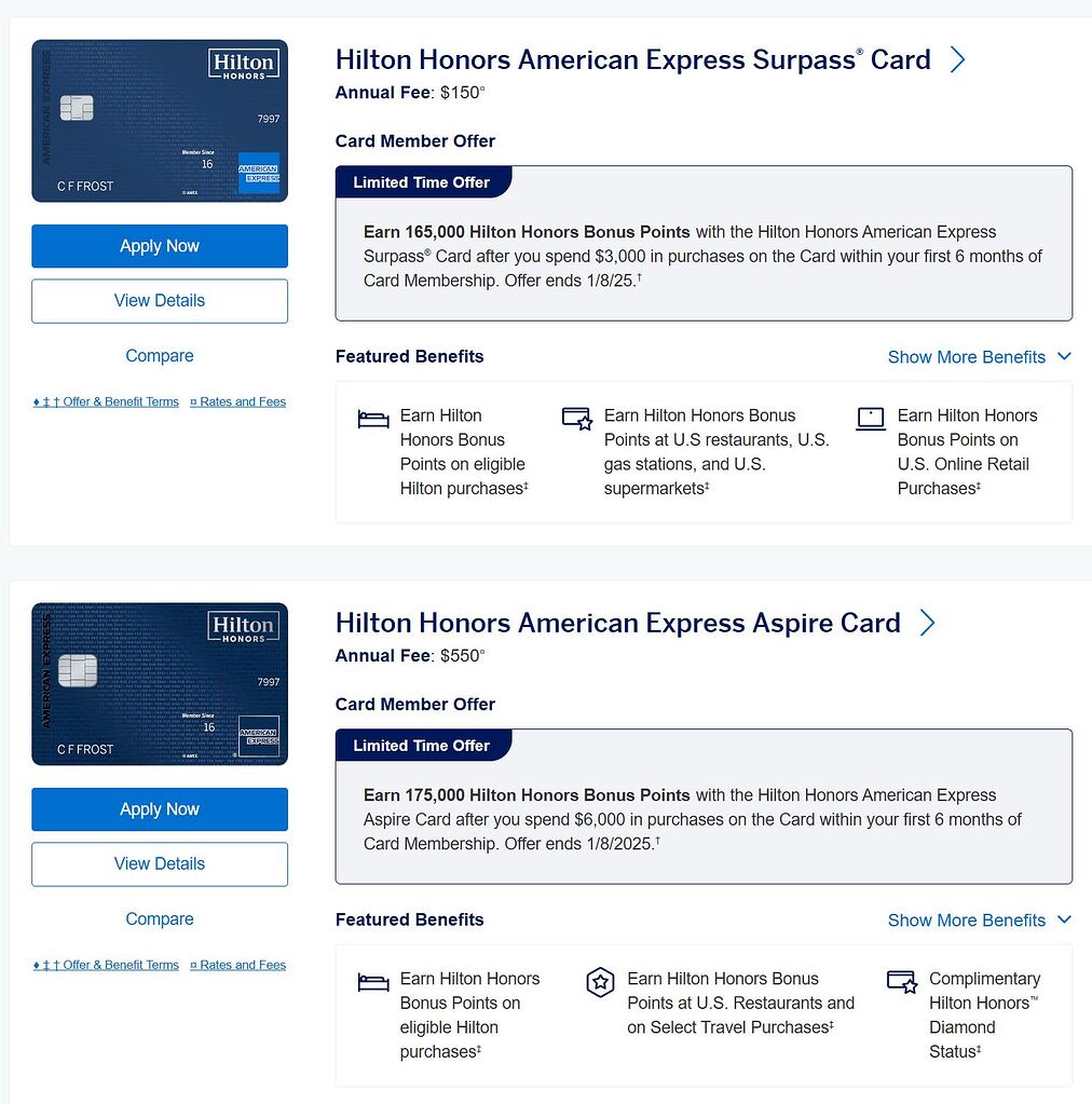 9月最新的 Hilton Aspire 175K NLL 出现了吗？ - amex美国运通 - 美卡论坛