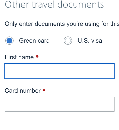 AA 让填Green Card number，是USCIS#？ - 航空常旅客 - 美卡论坛