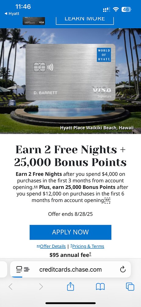 【无尽史低】chase 官网上线 hyatt史低 2fn + 25000。。。 - 玩卡 - 美卡论坛