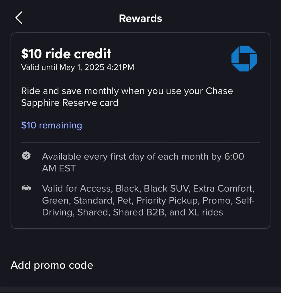 2025/4/1 CSR lyft 5% + monthly 10刀 ride credit - 玩卡 - 美卡论坛