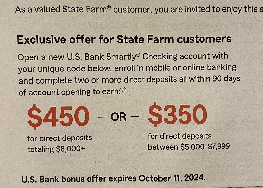 US Bank （定向？）checking 350～450 offer - 玩卡 - 美卡论坛