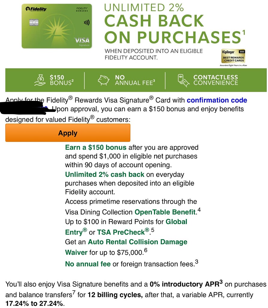 Fidelity Signature Card石膏（targeted？） - 信用卡 - 美卡论坛