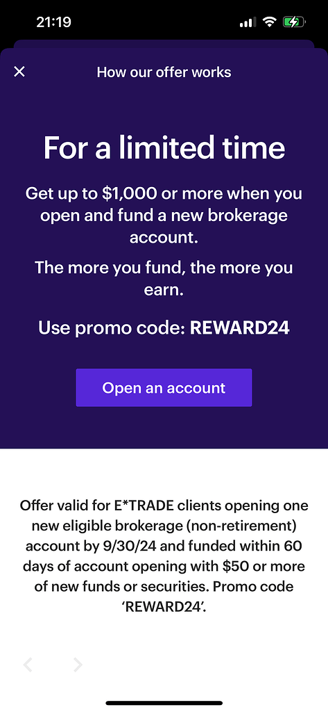 ETRADE 有新的bonus了 - 银行账户 - 美卡论坛
