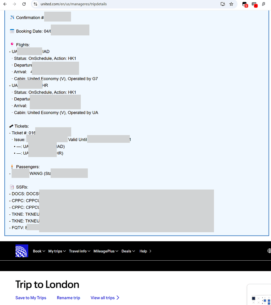 pnr.sh看UA PNR半自动平替（油猴脚本） - 旅行 - 美卡论坛