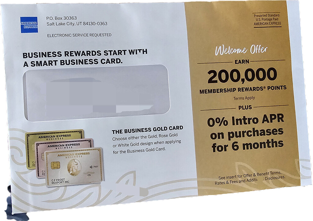amex business mail offer 200k? - 玩卡 - 美卡论坛