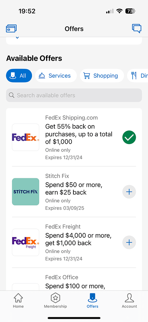 Amex Offer上新: Fedex 55% back up to $1000 - 玩卡 - 美卡论坛